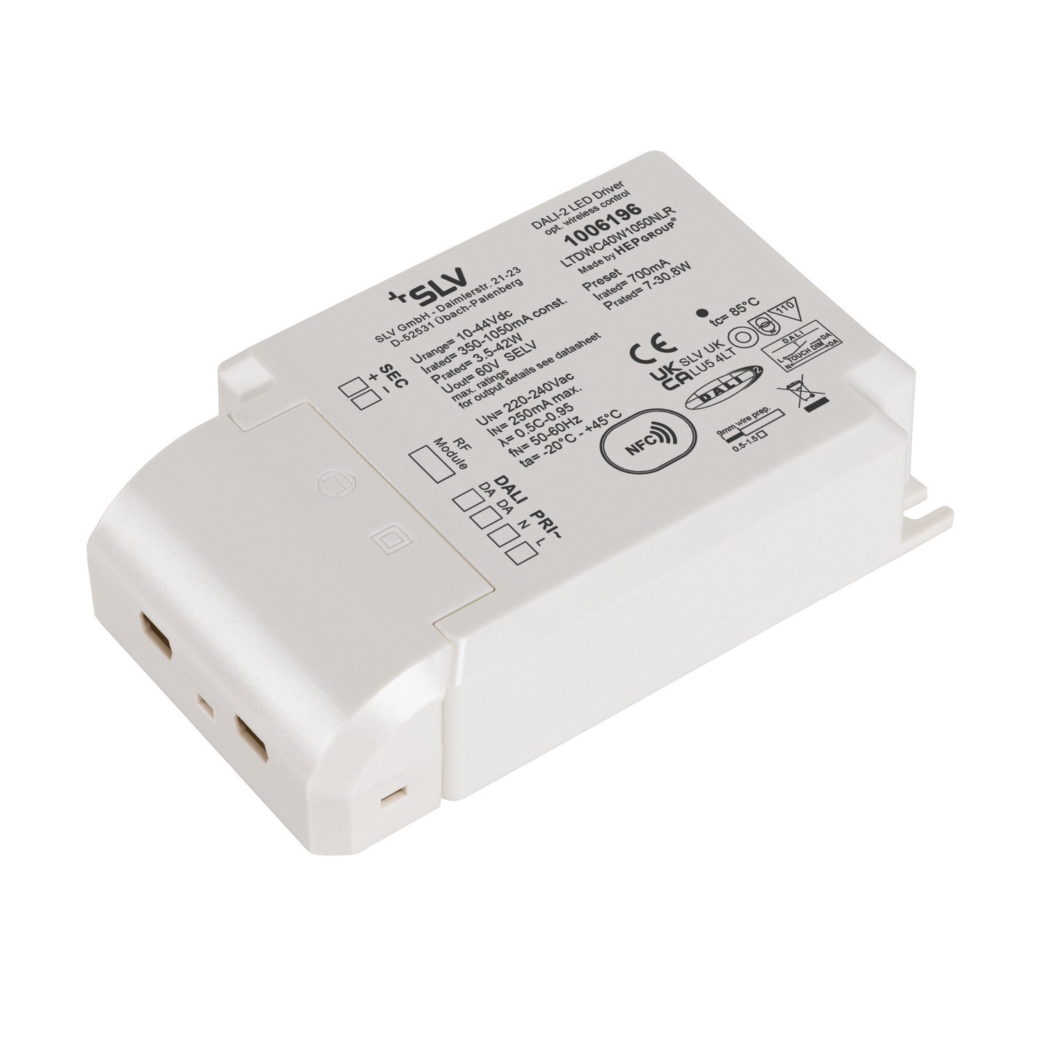 LED driver 40W 700mA DALI dimbaar met RF-interface | SLV-1006196