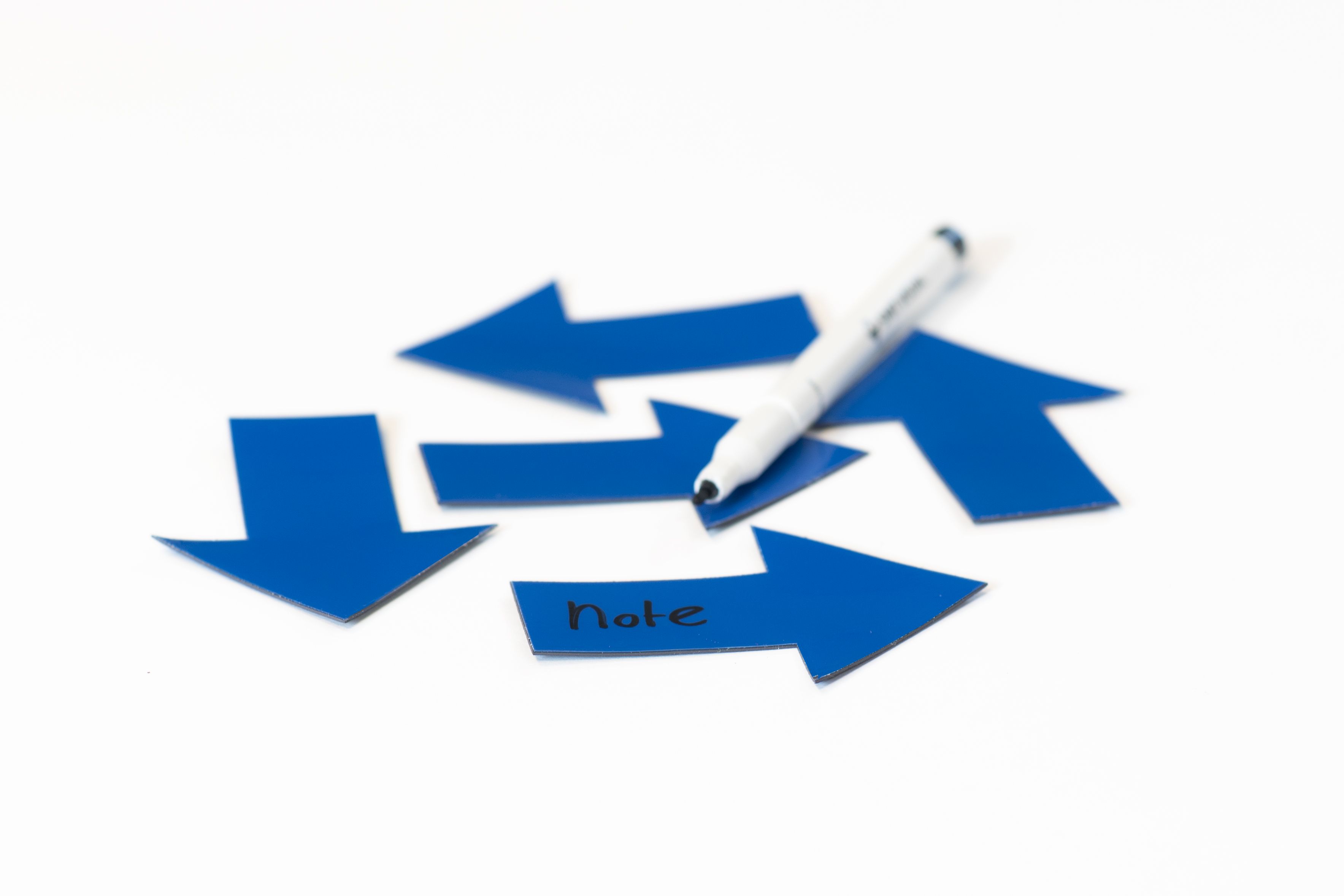 Symbool Pijl blauw, set van 5 stuks - 40x60 mm | 14034.463