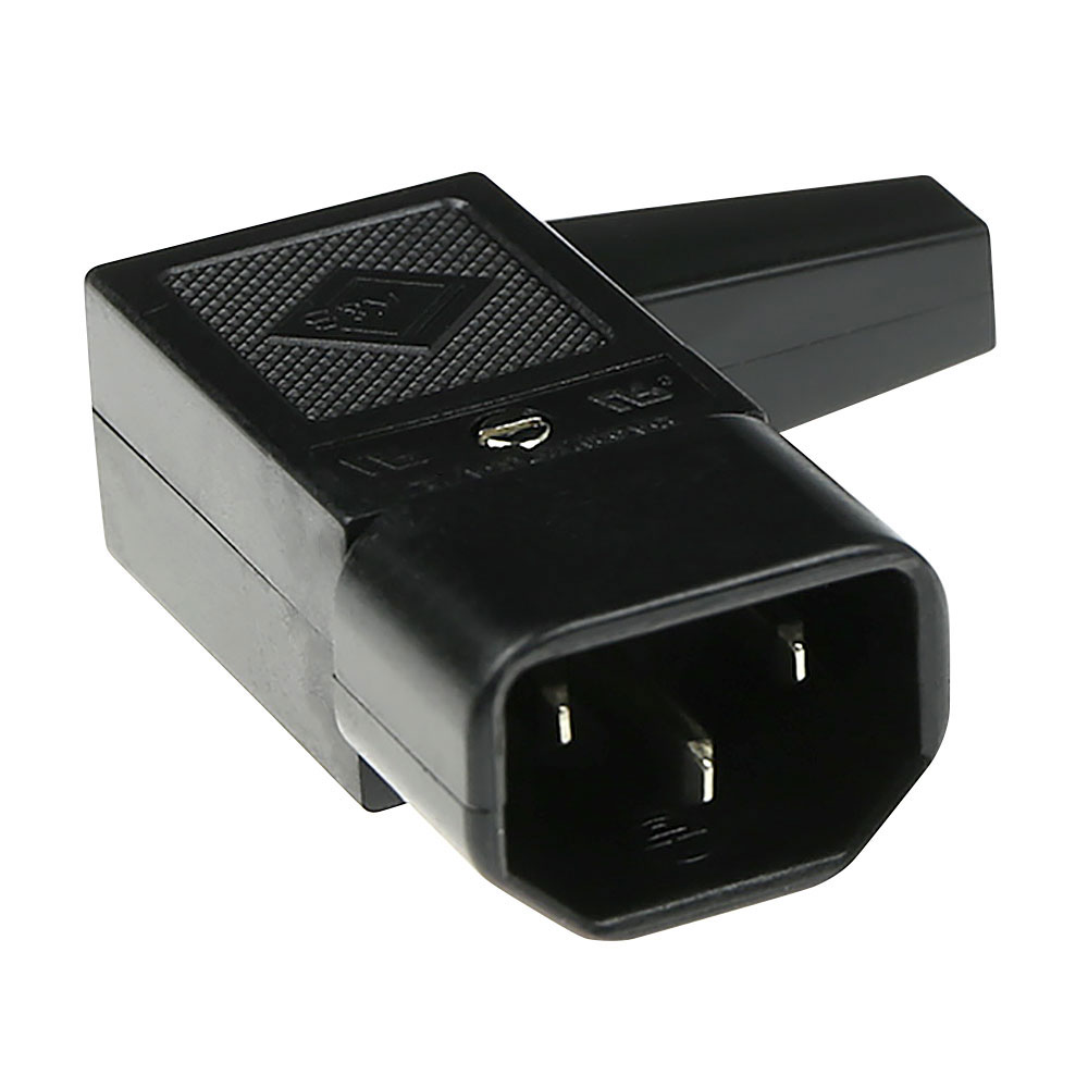 MPE-Garry C14 Power connector male haaks met kabelinvoer rechts | INTSFO25R