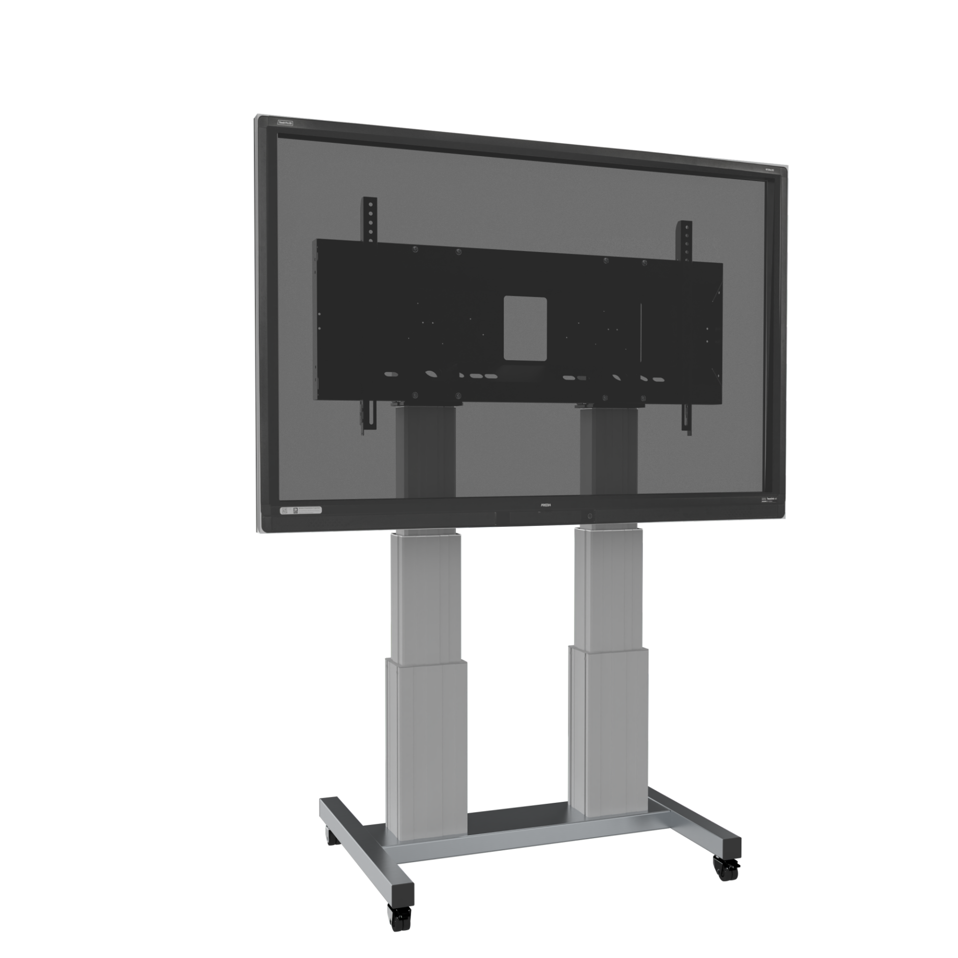 Elektrisch in hoogte verstelbare heavy duty XL tv-trolley, verrijdbaar ...